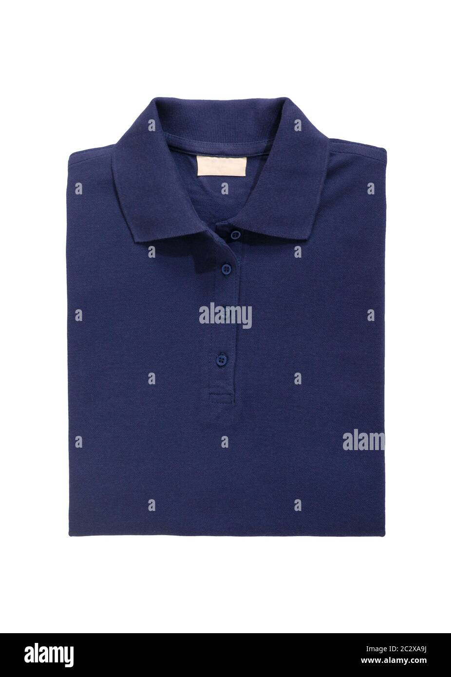 folded polo shirt blue isolated on white background Stock Photo - Alamy