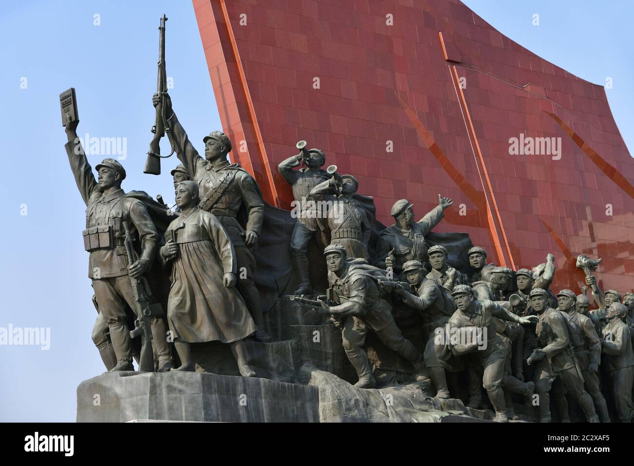 Pyongyang, North Korea - May 1, 2019: Mansudae Monument. Mansudae is ...