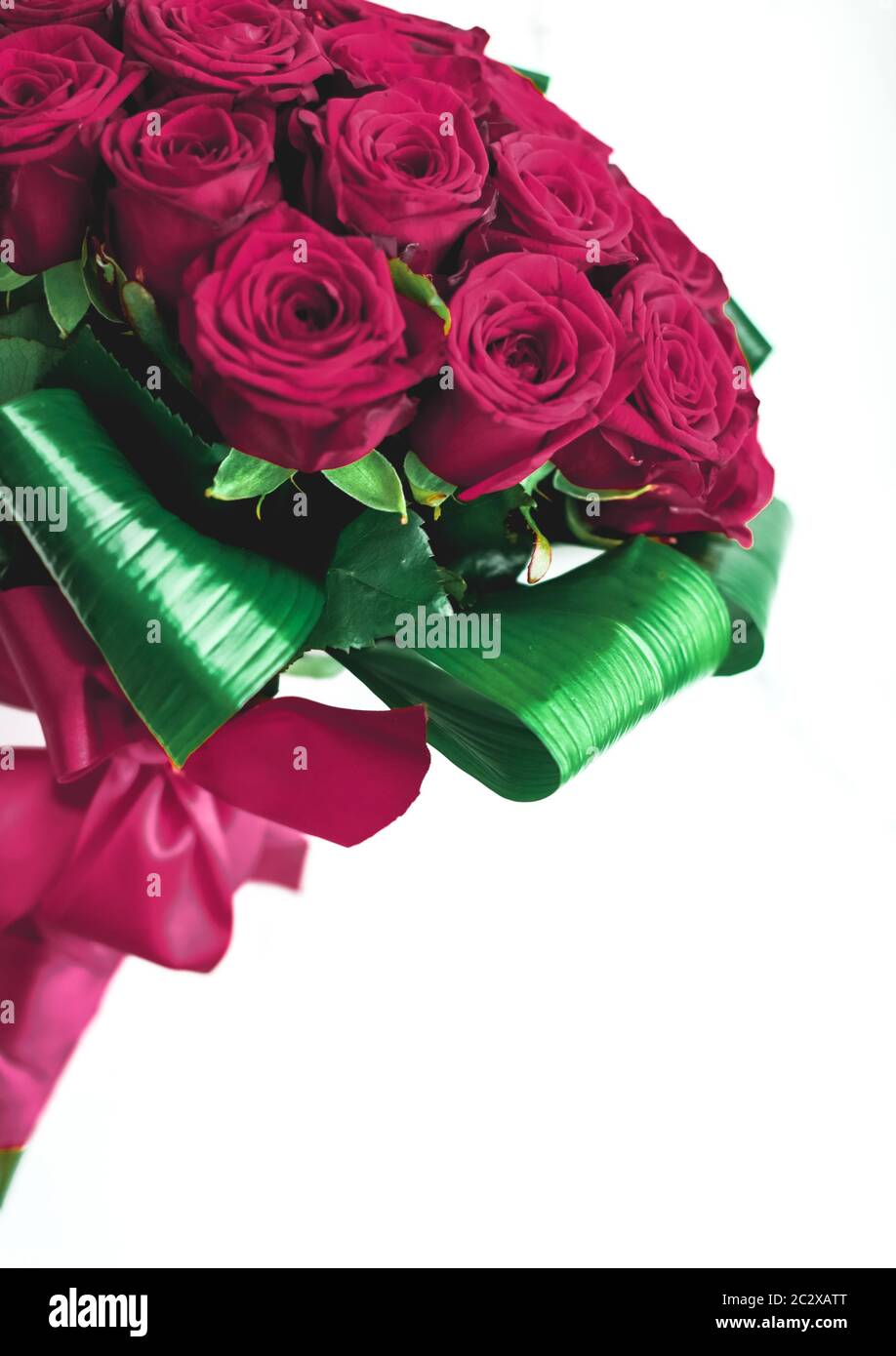 Luxury bouquet of burgundy roses on marble background, beautiful ...