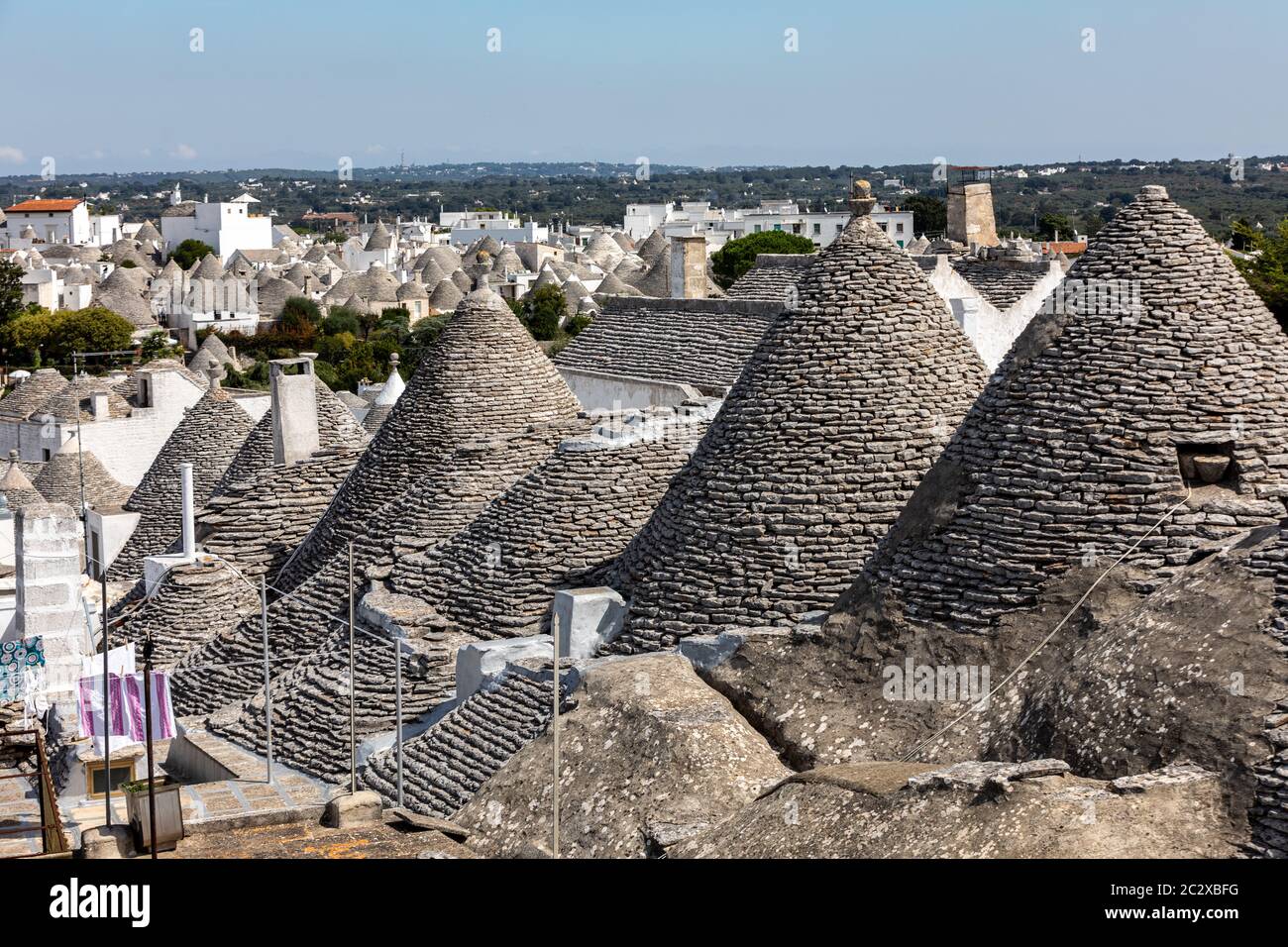 Stone roofs of Trulli Houses in Alberobello; Italy Stock Photo - Alamy