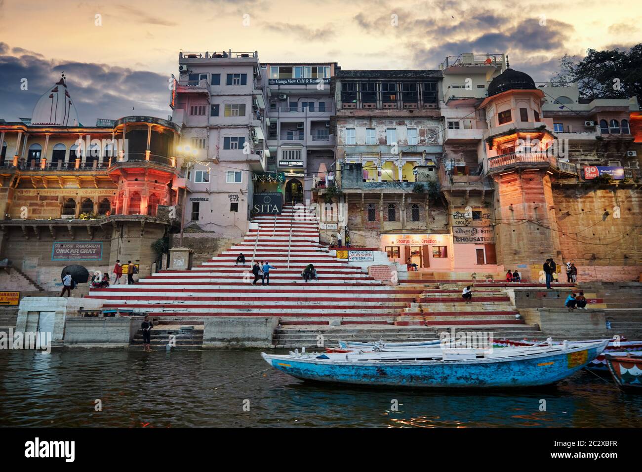 On boat cruise on the river Ganges. Varanasi, India Stock Photo - Alamy