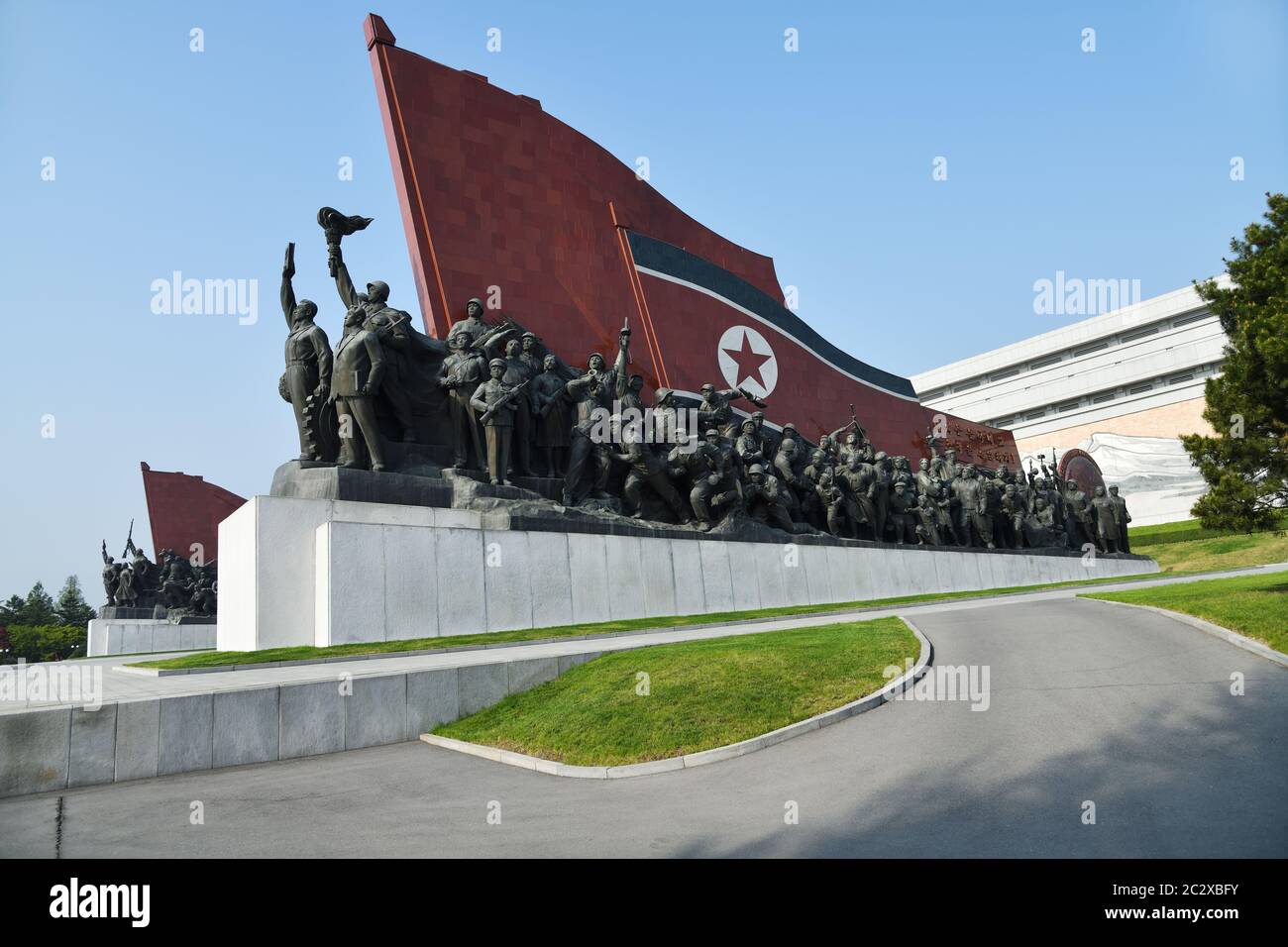 Pyongyang, North Korea - May 1, 2019: Mansudae Monument. Mansudae is ...