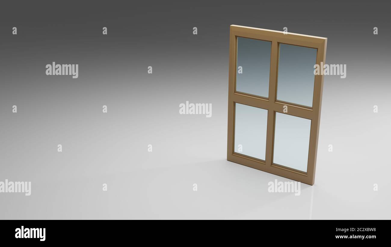 3d window illustration on white background Stock Photo - Alamy