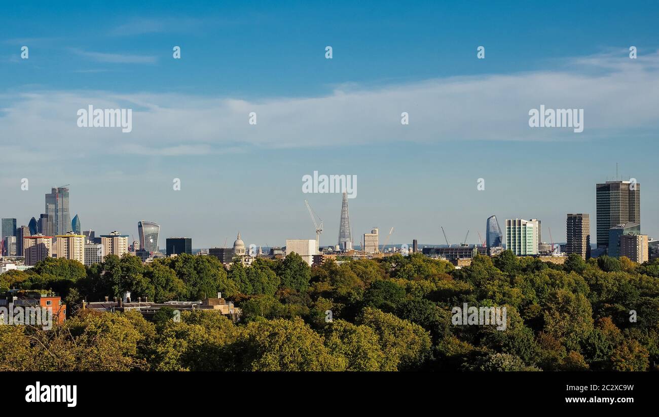 Wide panoramic view of London skyline, England, UK Stock Photo - Alamy