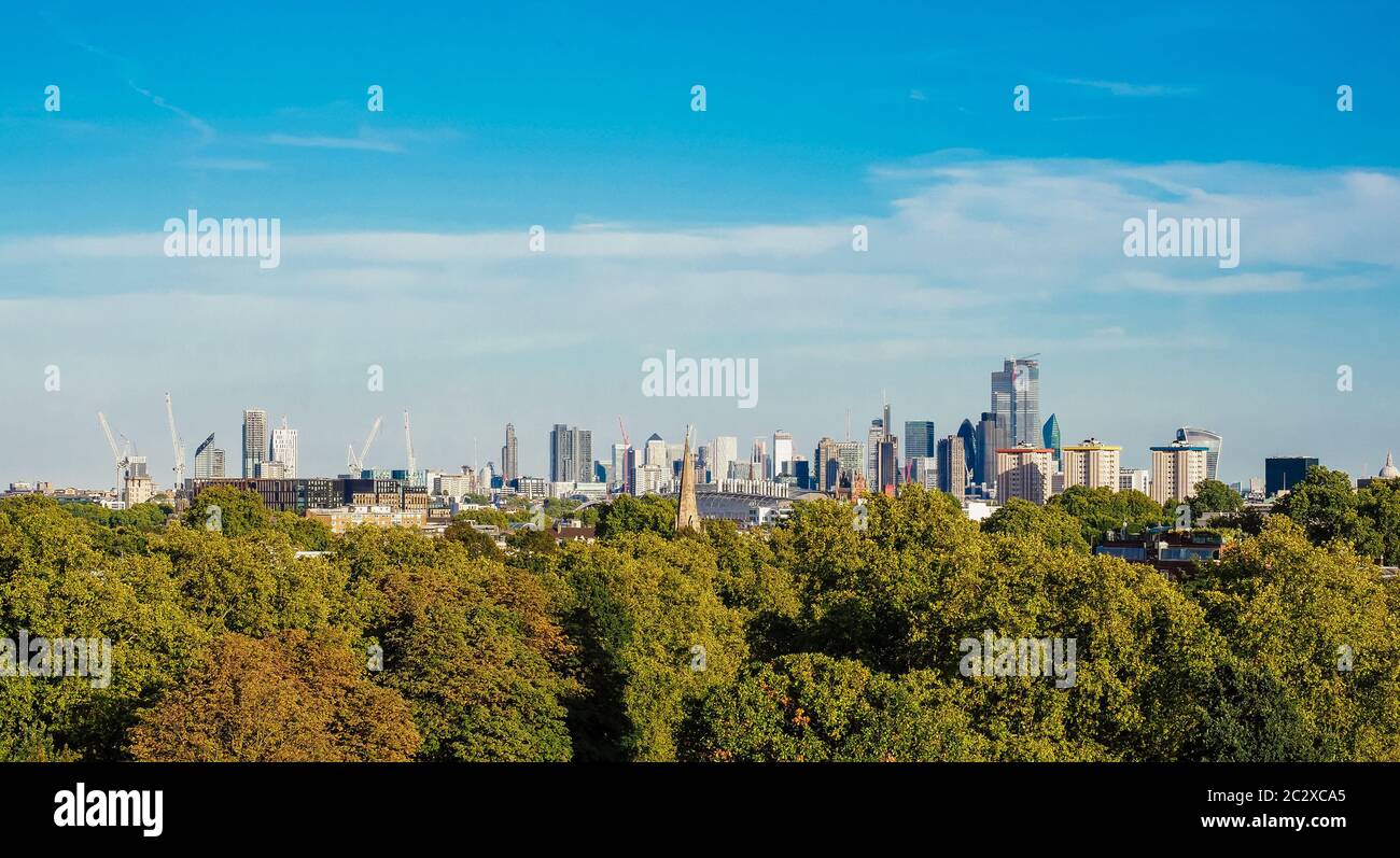 Wide panoramic view of London skyline, England, UK Stock Photo - Alamy