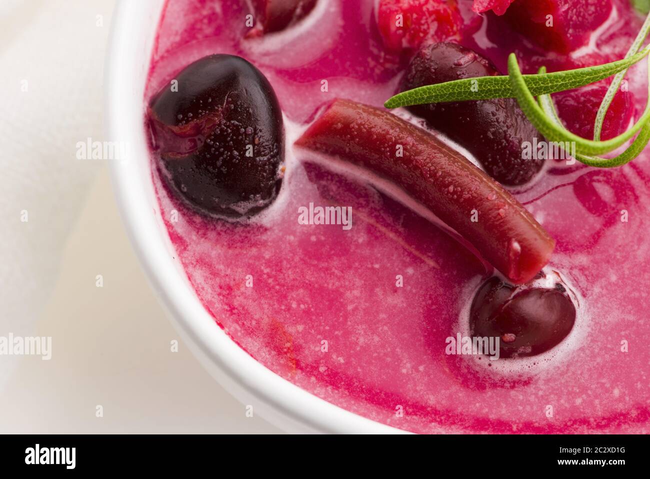 Beet root european soup called borscht with parsley Stock Photo - Alamy