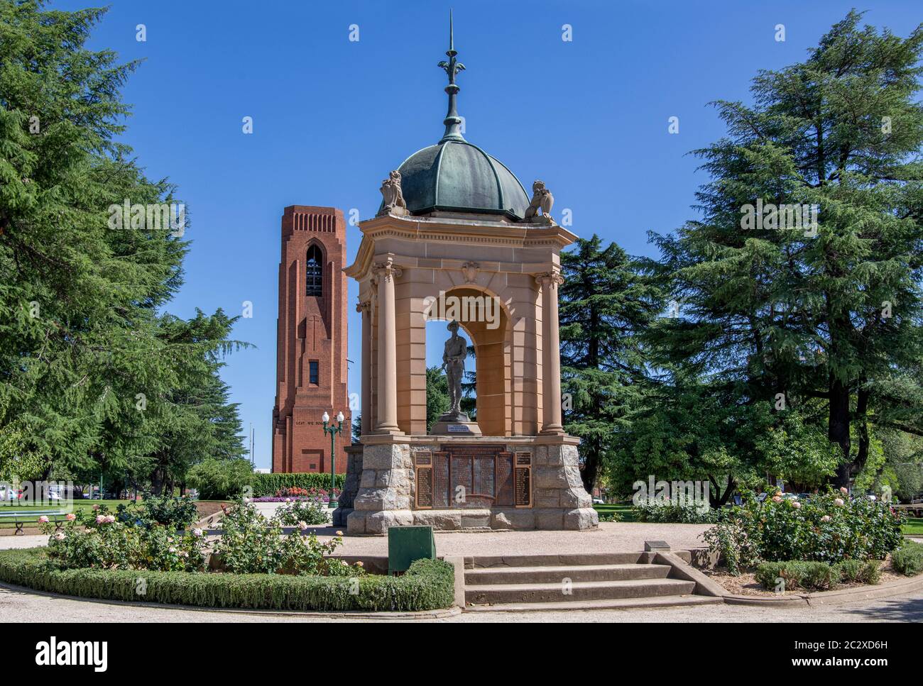 Boer War Memorial and War Memorial Carillion in background Kings Parade ...