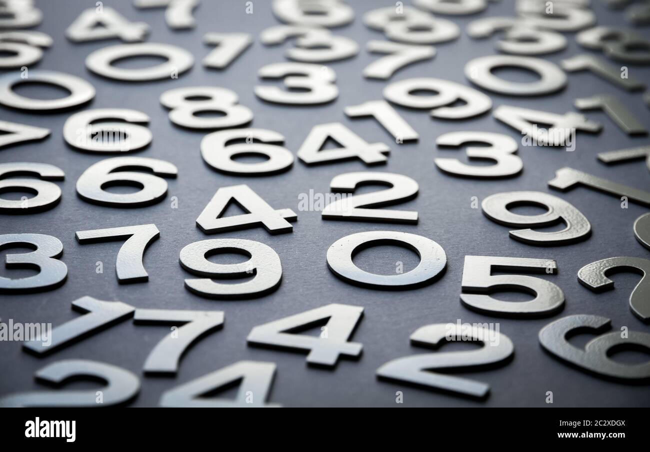 Mathematics background made with solid numbers - Closeup view Stock ...