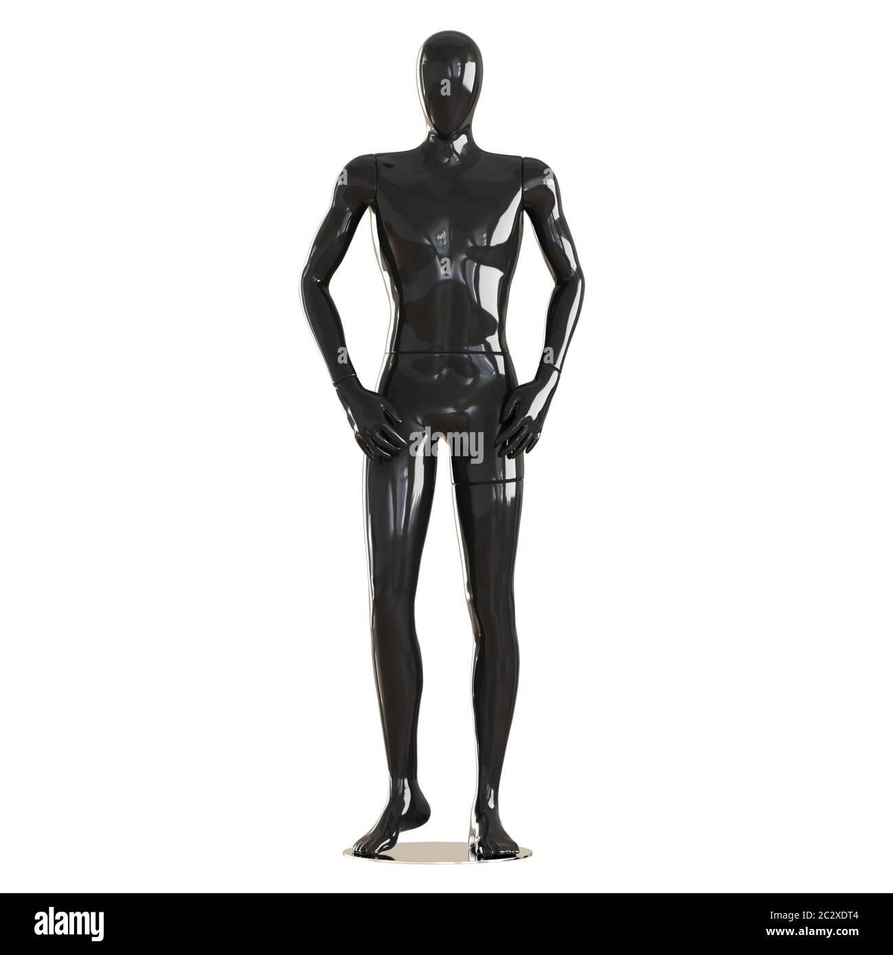 Black faceless guy mannequin standing in a normal pose. Isolated on a ...