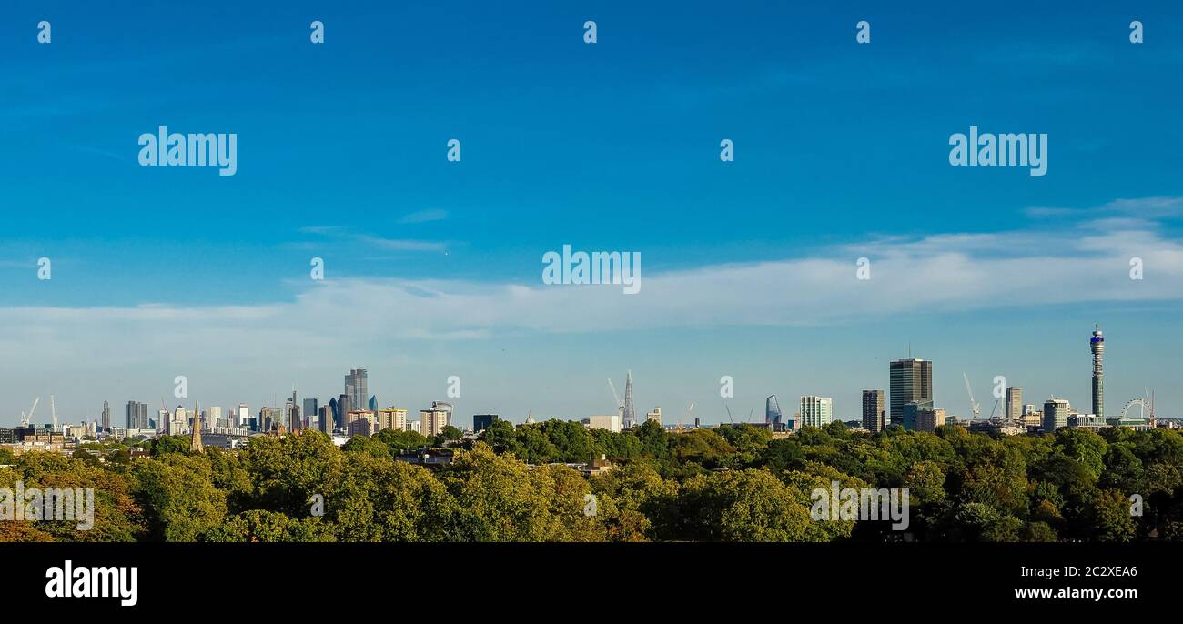 Wide panoramic view of London skyline, England, UK Stock Photo - Alamy
