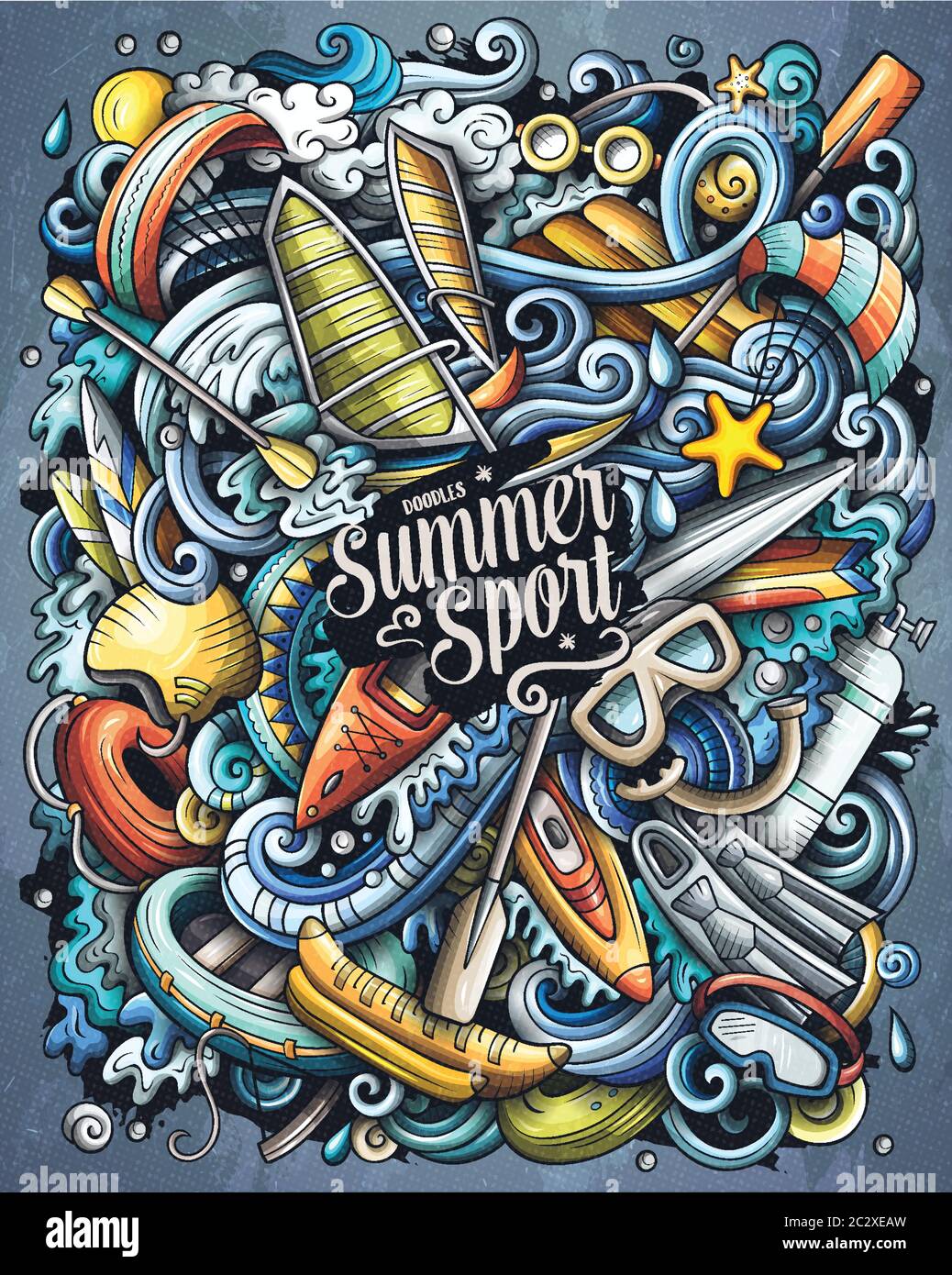 Water Sports hand drawn vector doodles illustration Stock Vector Image ...