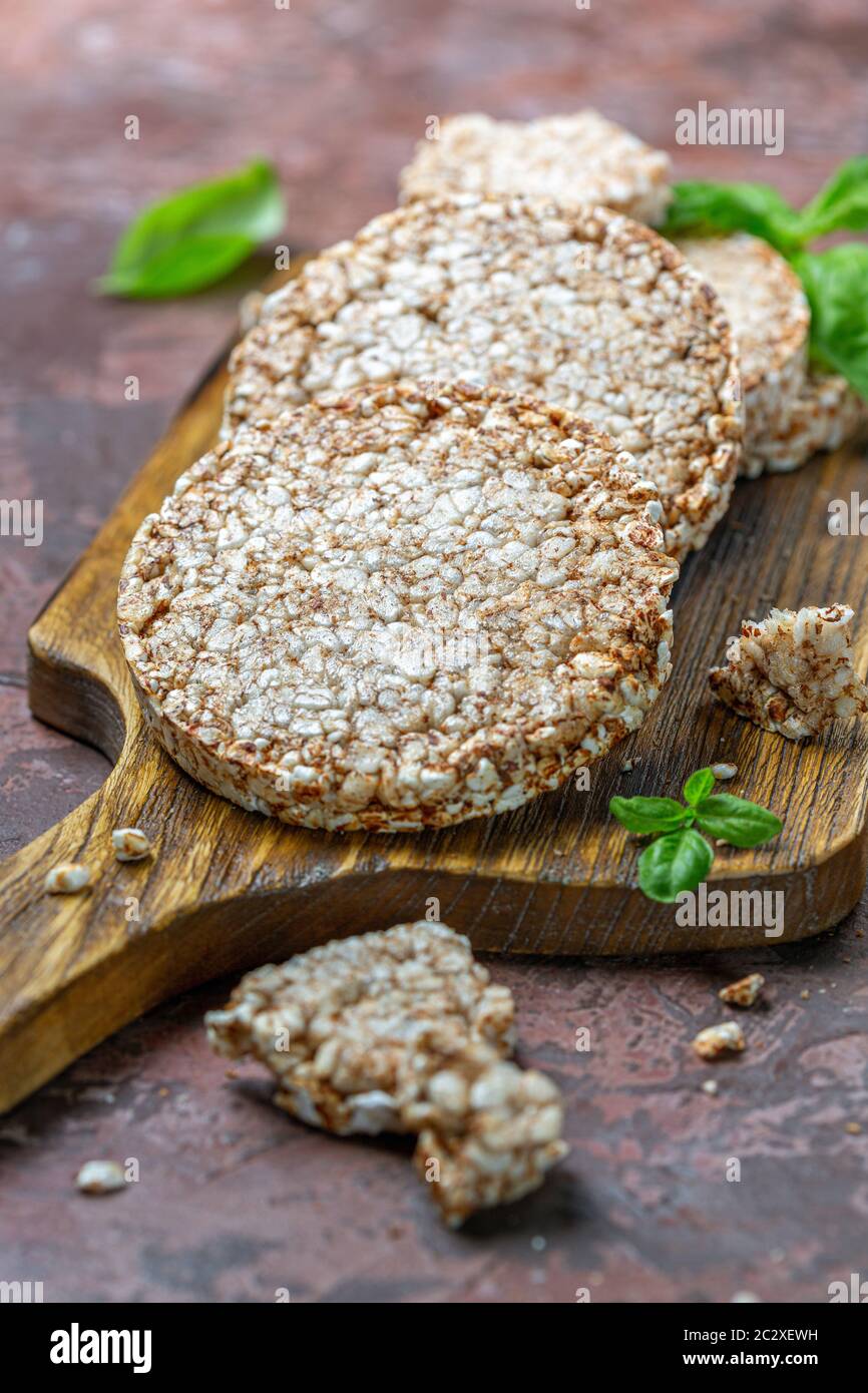 Round whole grain cereal crispbreads Stock Photo - Alamy
