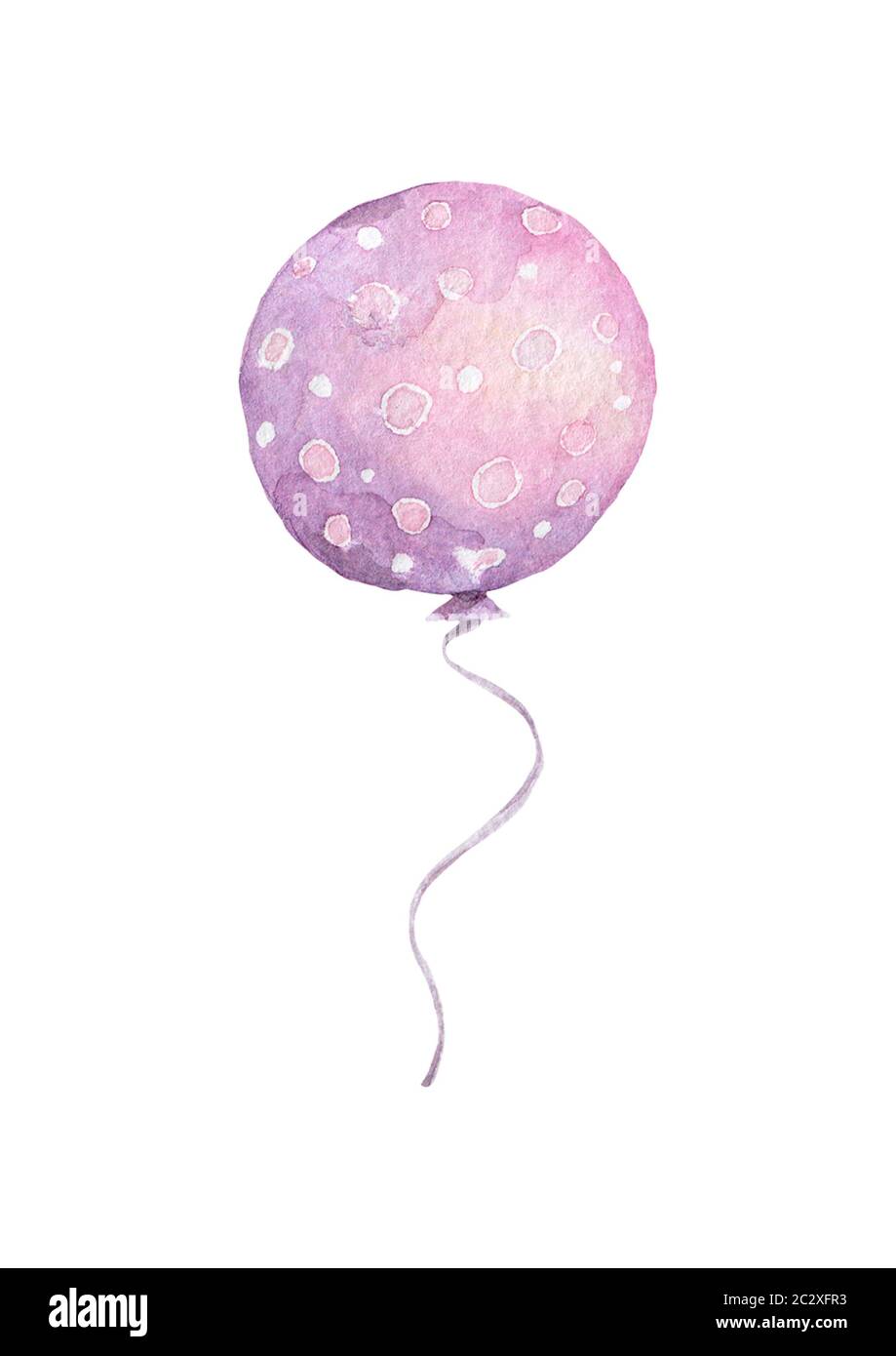 Pink watercolor balloon hand drawn illusration for cards or invitations ...