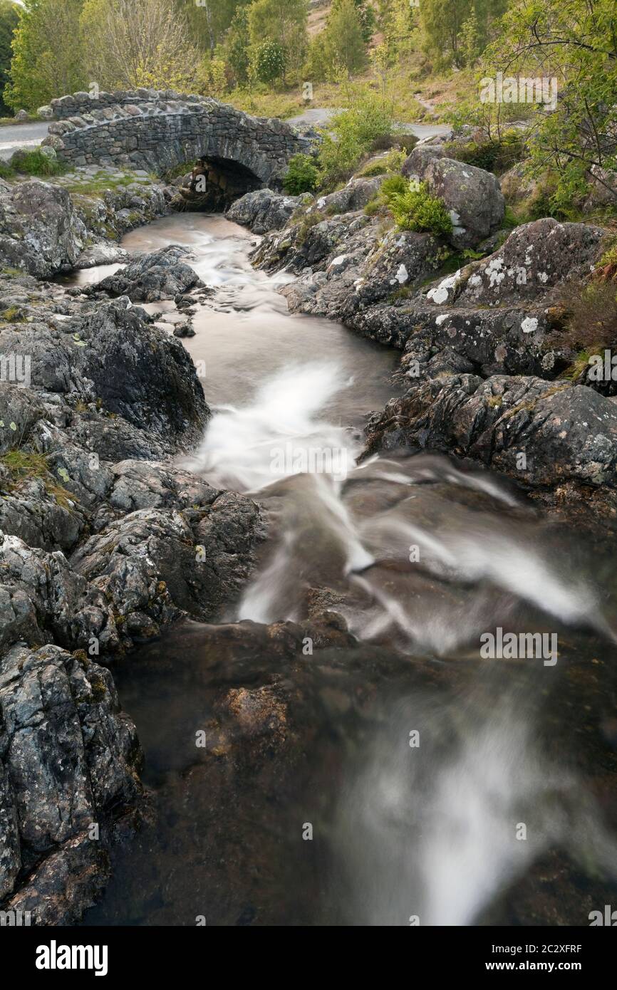 Ashness Bridge over Barrow Beck in Borrowdale, Lake District, UK Stock ...