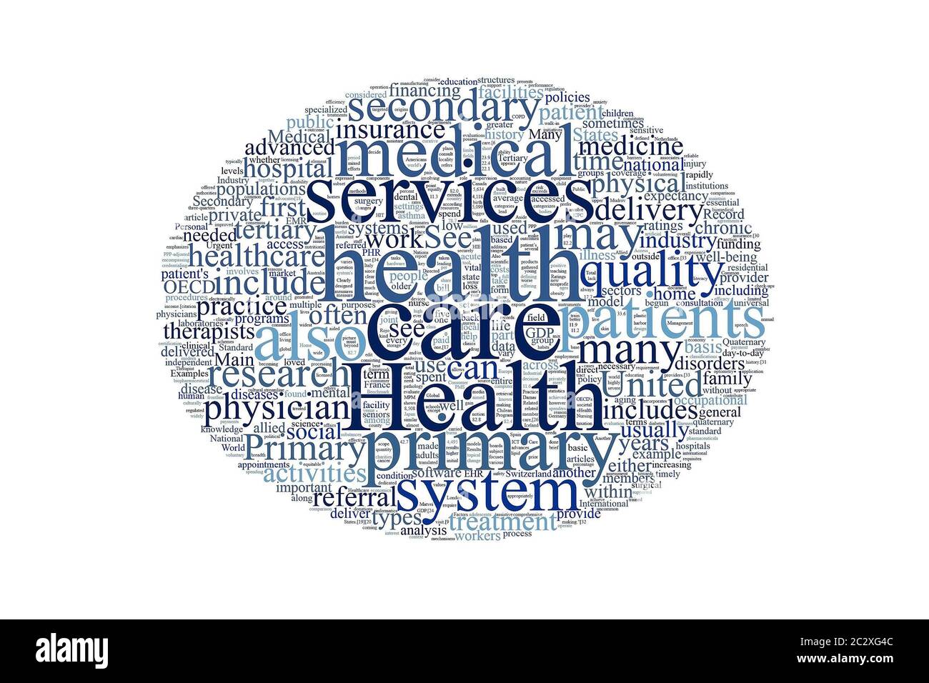 Health care word cloud illustration on the isolated background Stock ...