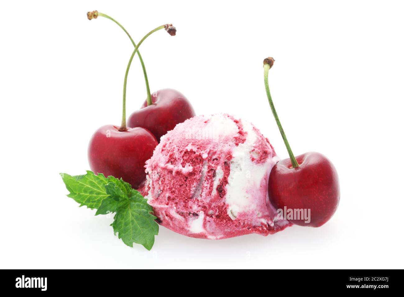 Cherry Ripple Ice Cream Stock Photo - Alamy