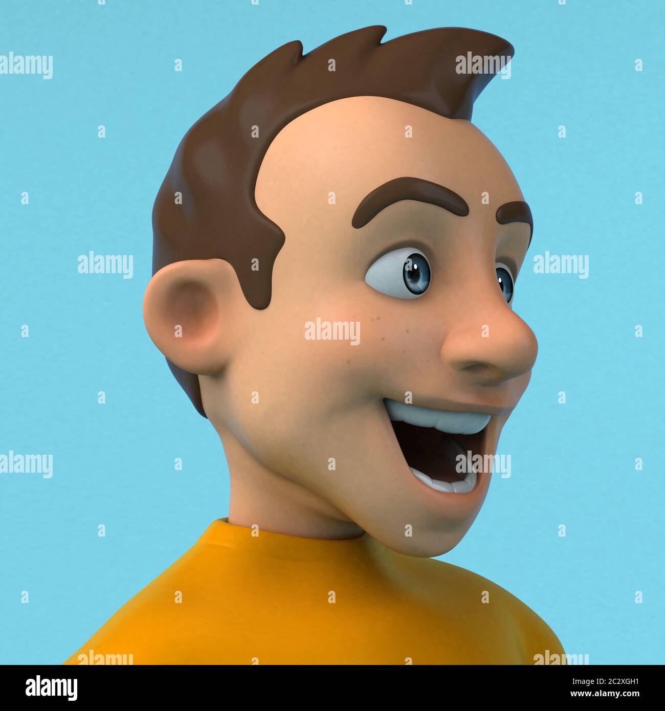 Fun 3D cartoon yellow character Stock Photo - Alamy