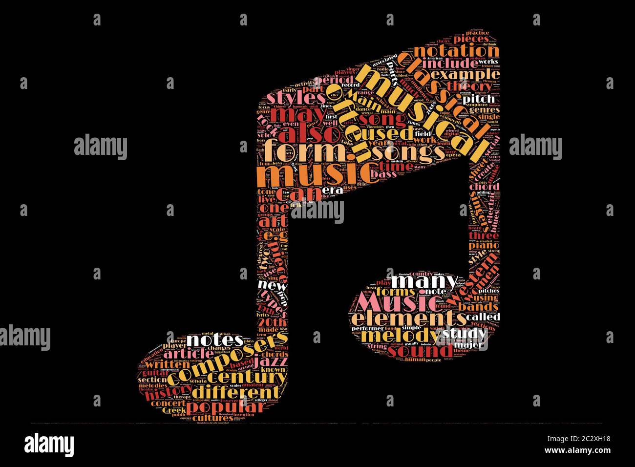 Music word cloud on the isolated background Stock Photo - Alamy