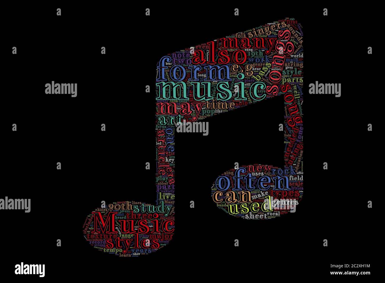 Music word cloud on the isolated background Stock Photo - Alamy