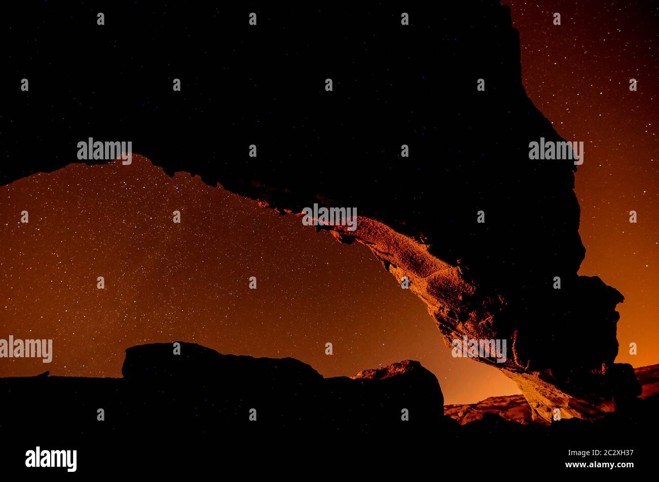 Night Sky Picture of a Basaltic Natural Arch Stock Photo - Alamy