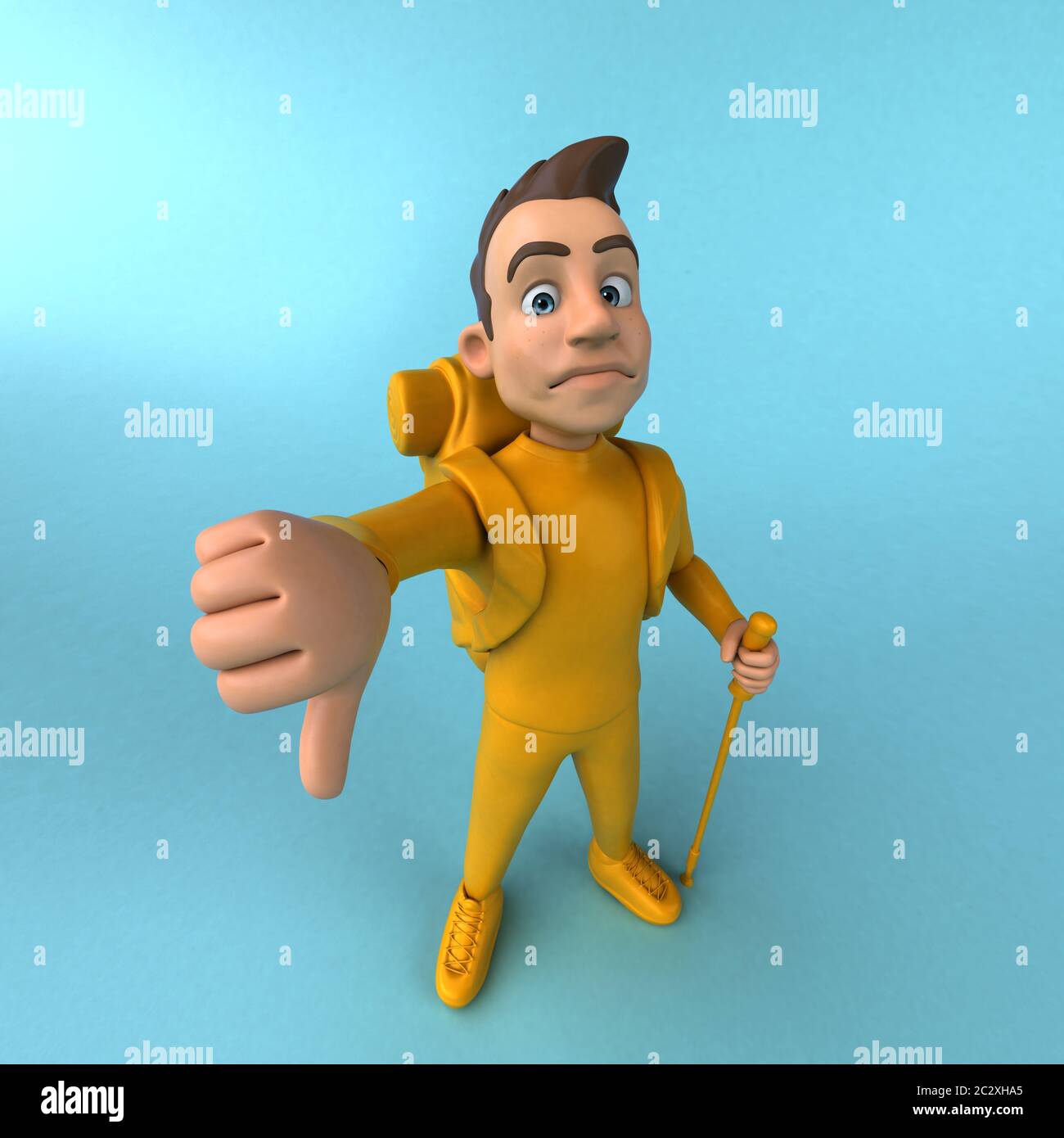 Fun 3D cartoon yellow character Stock Photo - Alamy