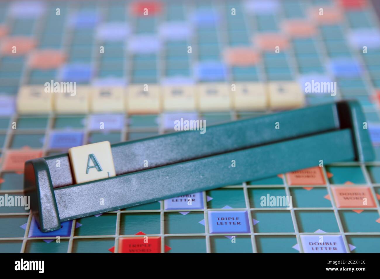 Scrabbles letters tile - letter character A Stock Photo - Alamy