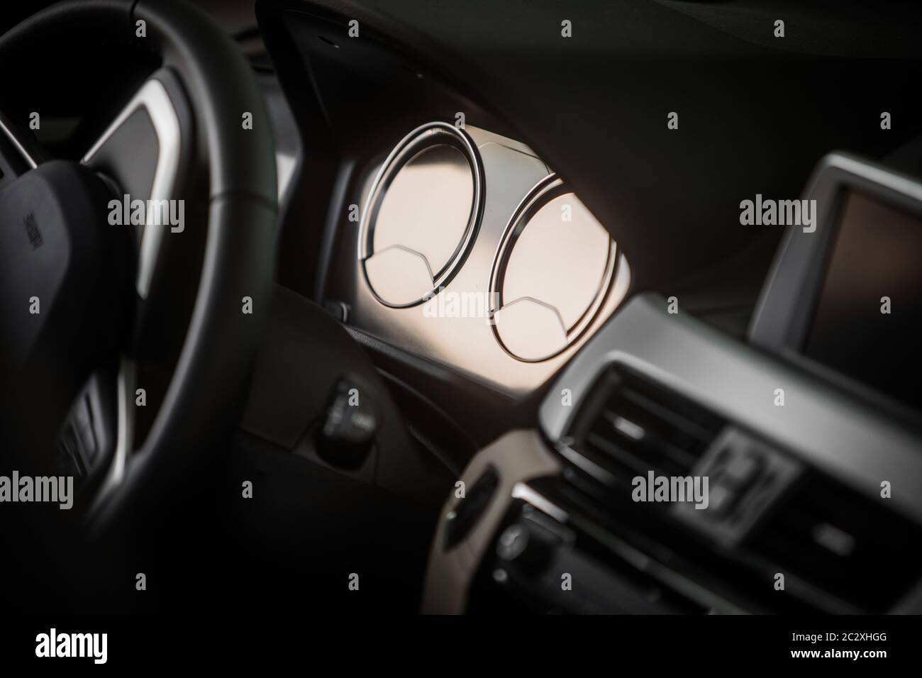 Close up shot with the dashboard of a modern car Stock Photo - Alamy