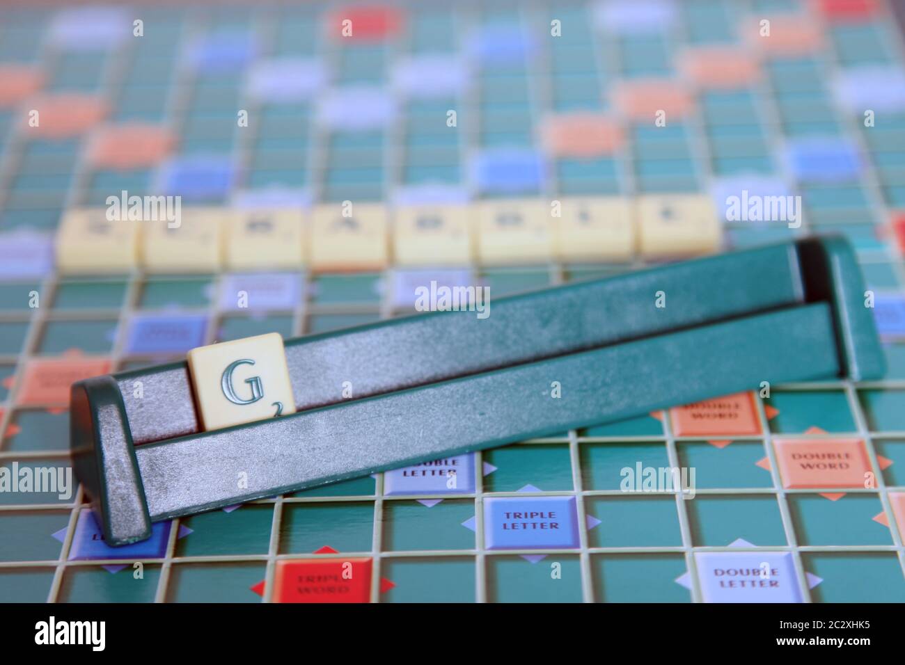 Scrabbles letters tile - letter character G Stock Photo - Alamy
