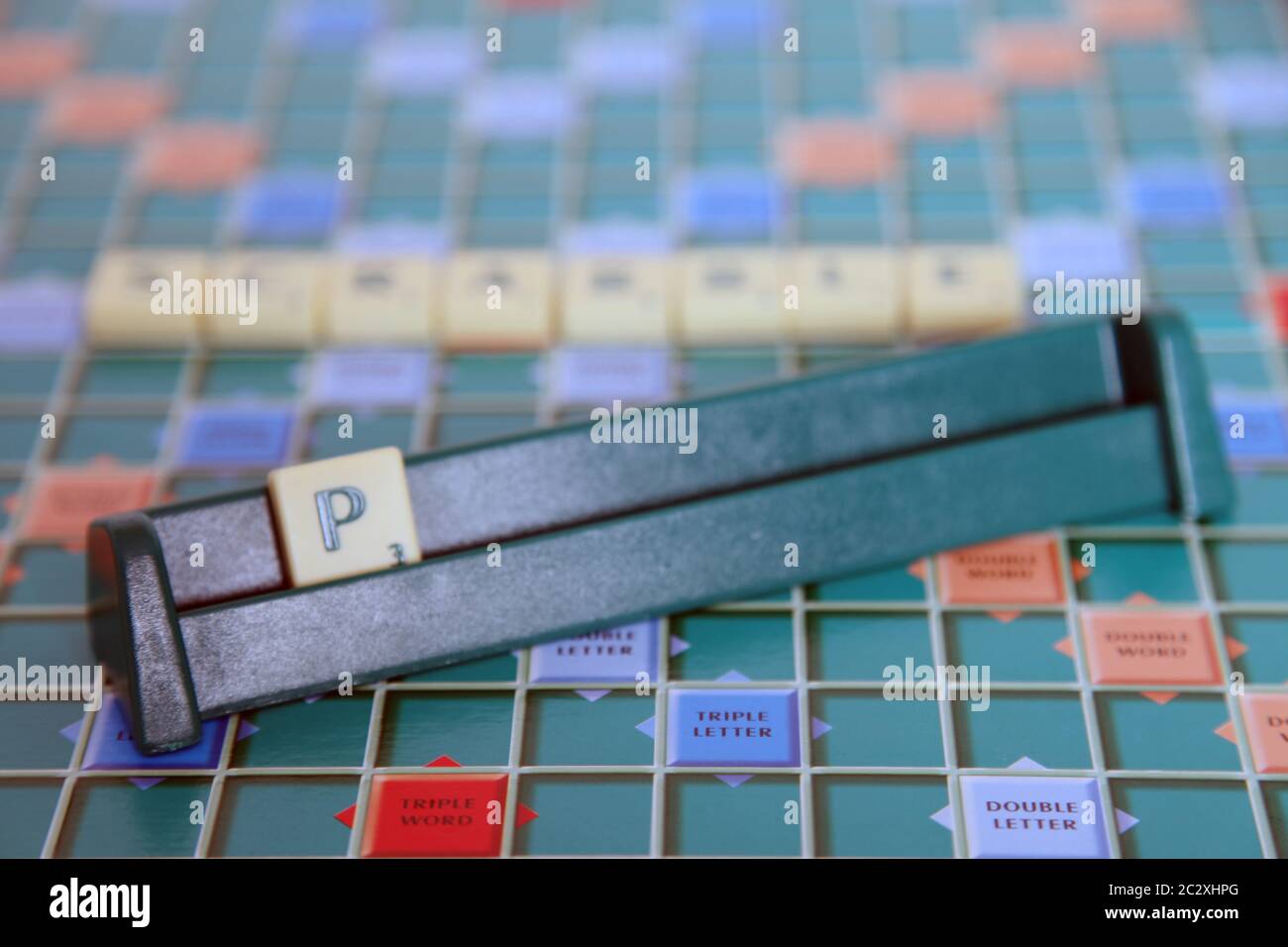 Scrabbles letters tile - letter character P Stock Photo - Alamy