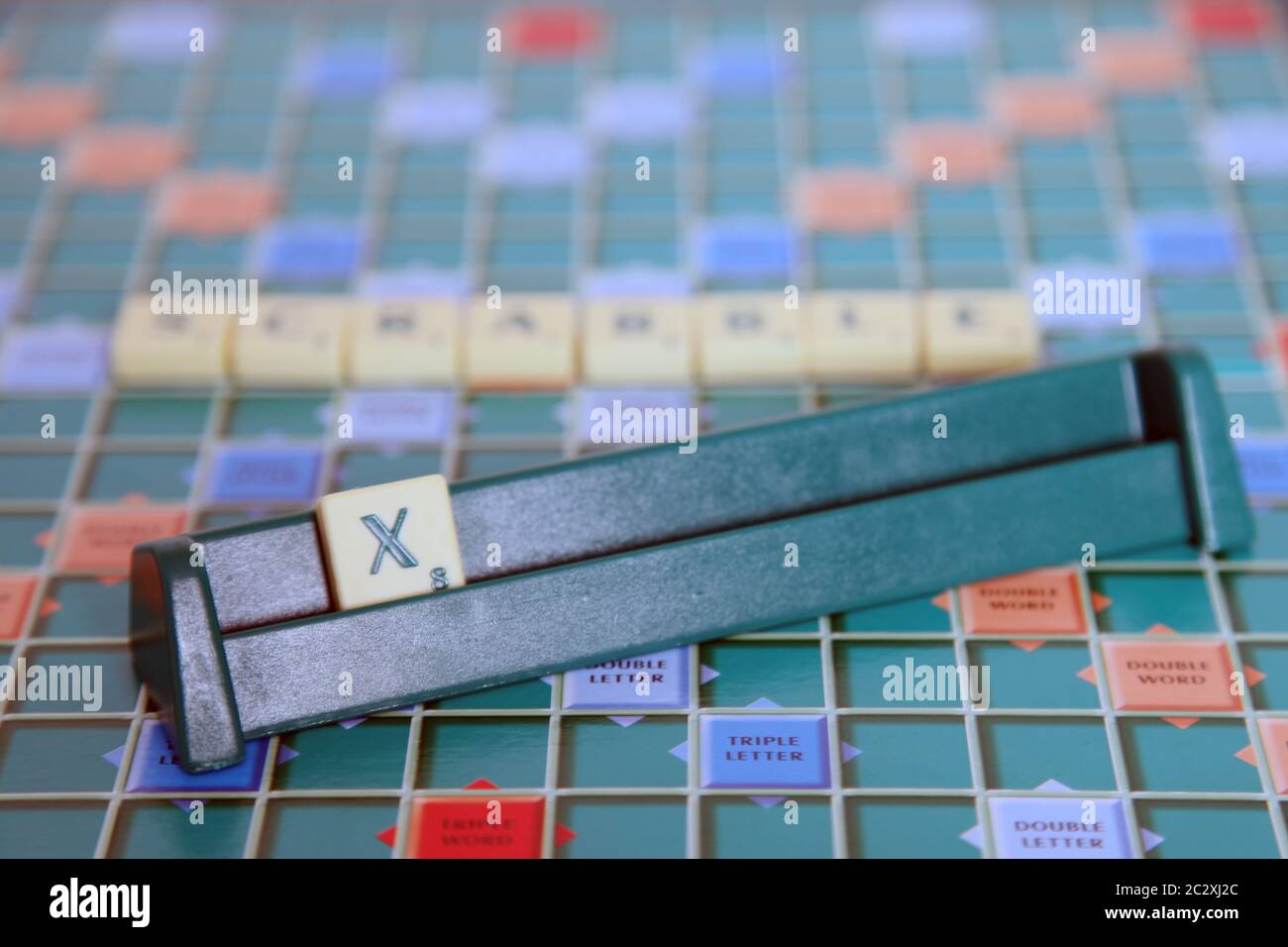 Scrabbles letters tile - letter character X Stock Photo - Alamy