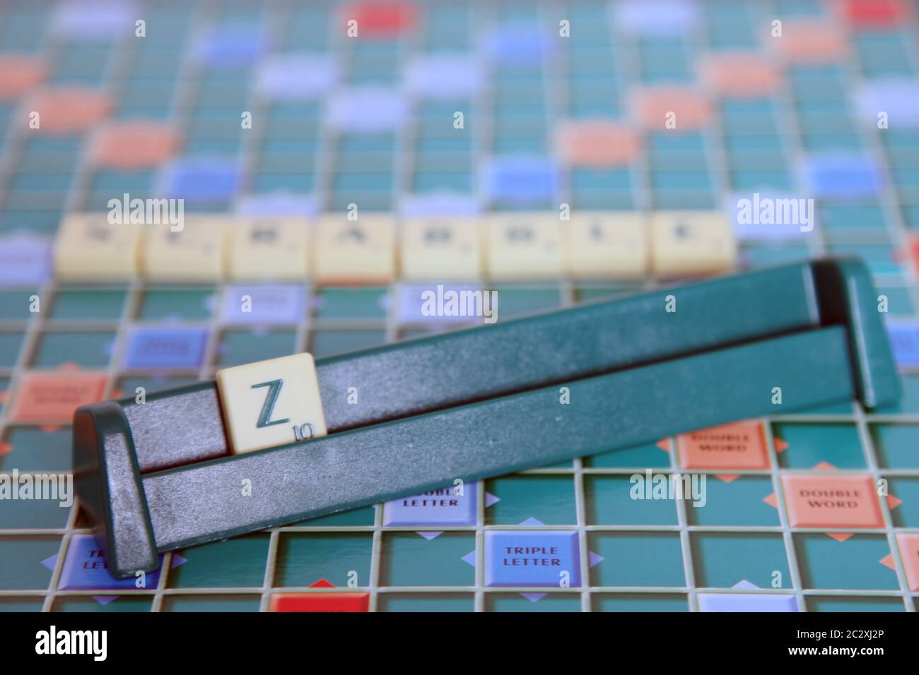 Scrabbles letters tile - letter character Z Stock Photo - Alamy