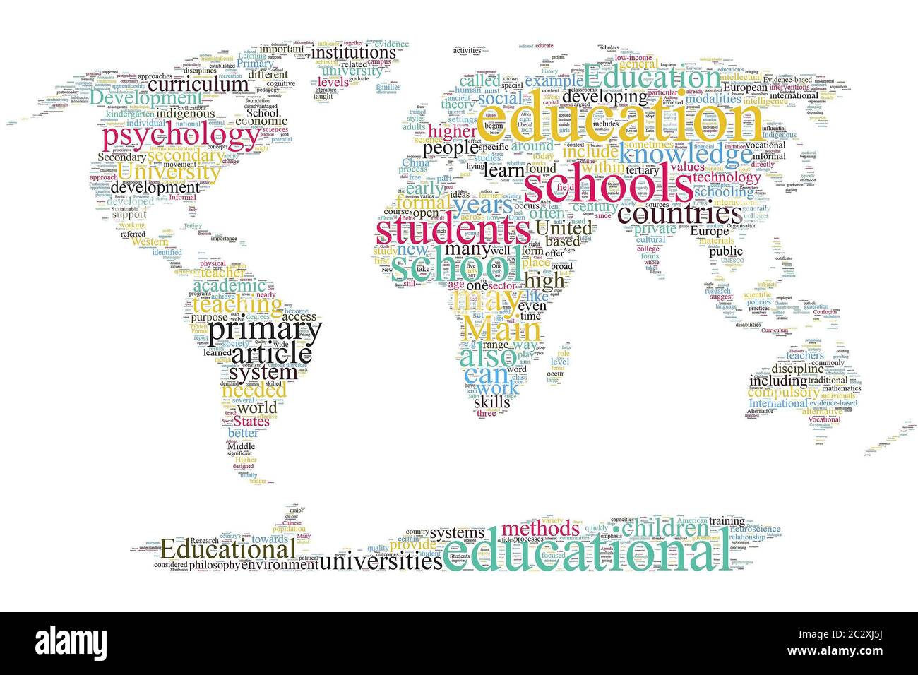 Education world map word cloud on the isolated backgroud Stock Photo ...