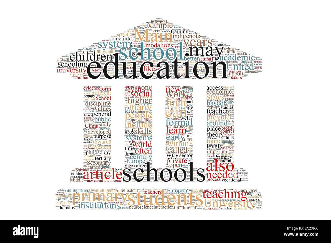Education world map word Cut Out Stock Images & Pictures - Alamy