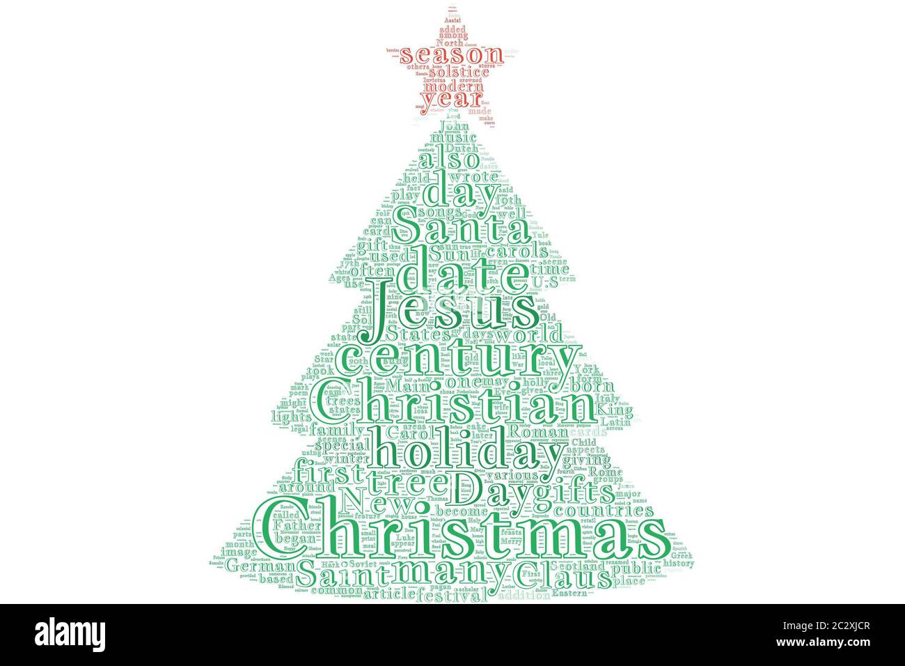 Christmas tree word cloud on the isolated background Stock Photo - Alamy