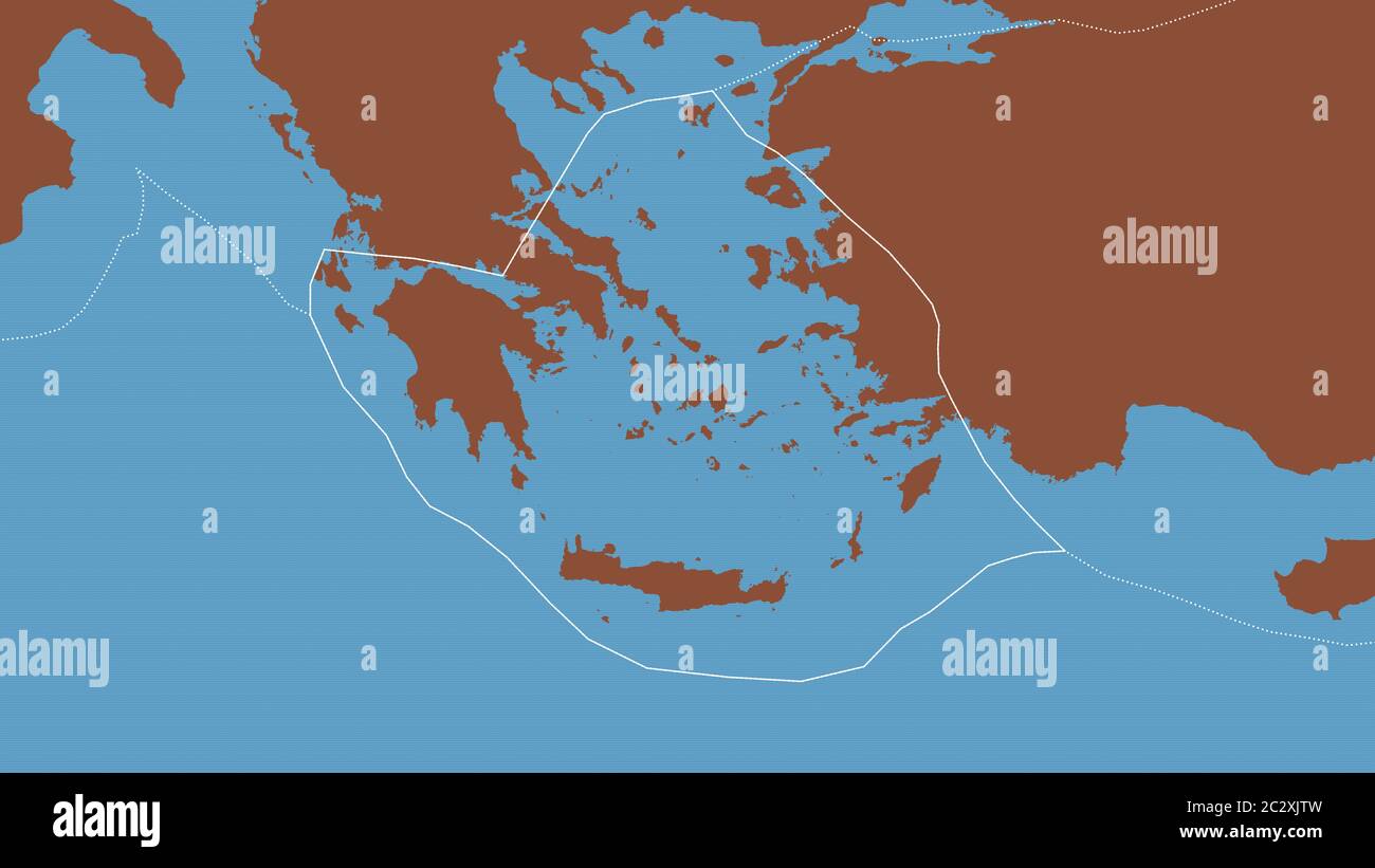 Outline of the Aegean Sea tectonic plate with the borders of ...