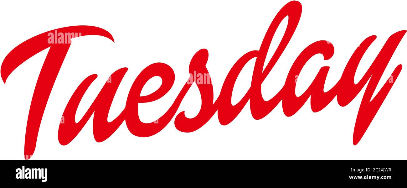 tuesday red day illustration text font Stock Photo - Alamy