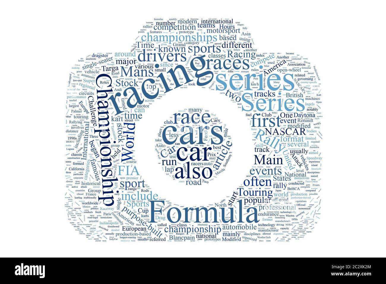 Auto racing word cloud on the isolated background Stock Photo - Alamy