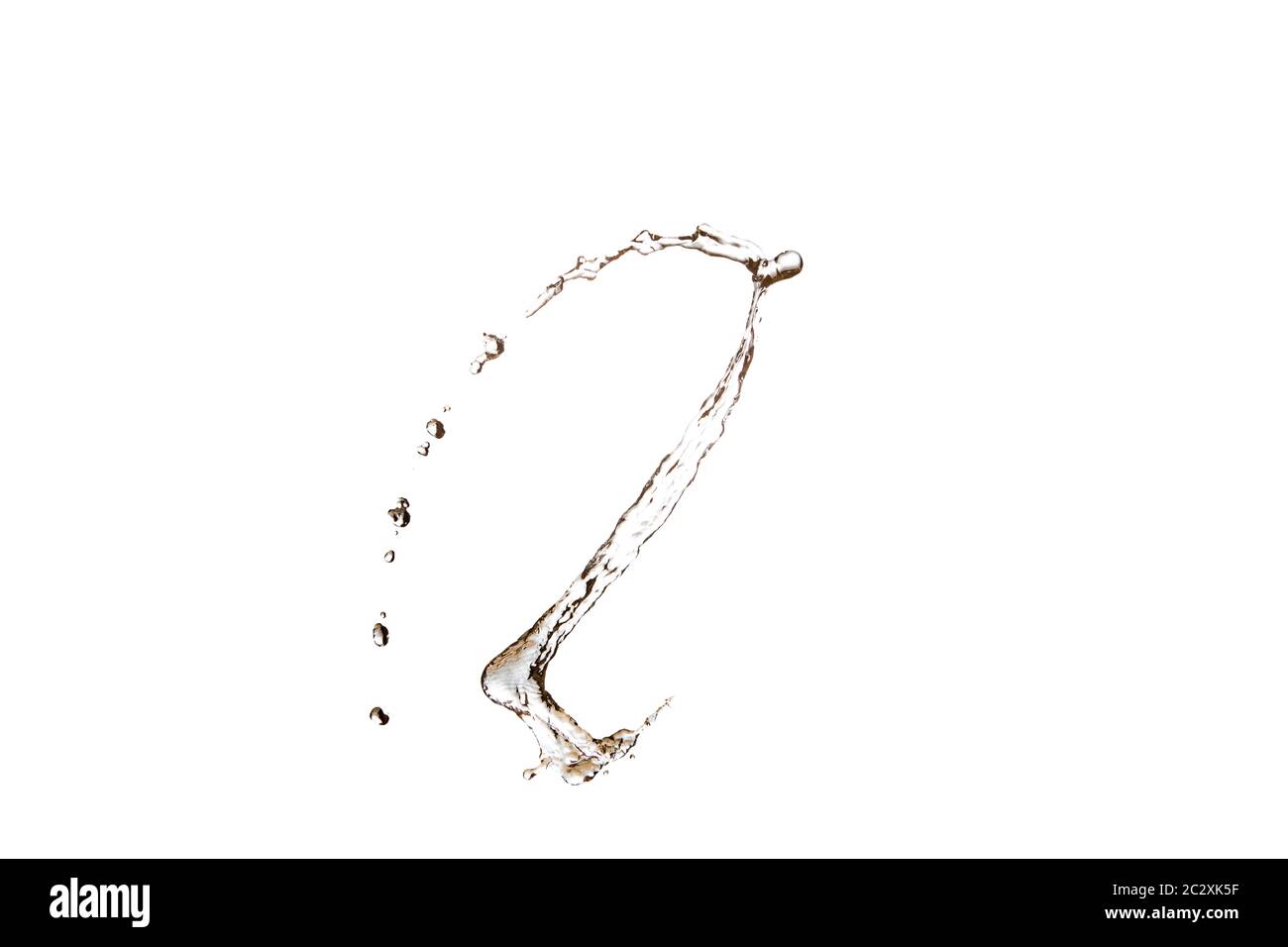 Clear liquid splash with droplets cut out on a white background Stock ...