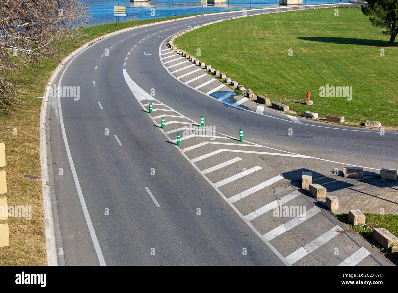 Street Intersection Road Markings in France Top View Stock Photo - Alamy