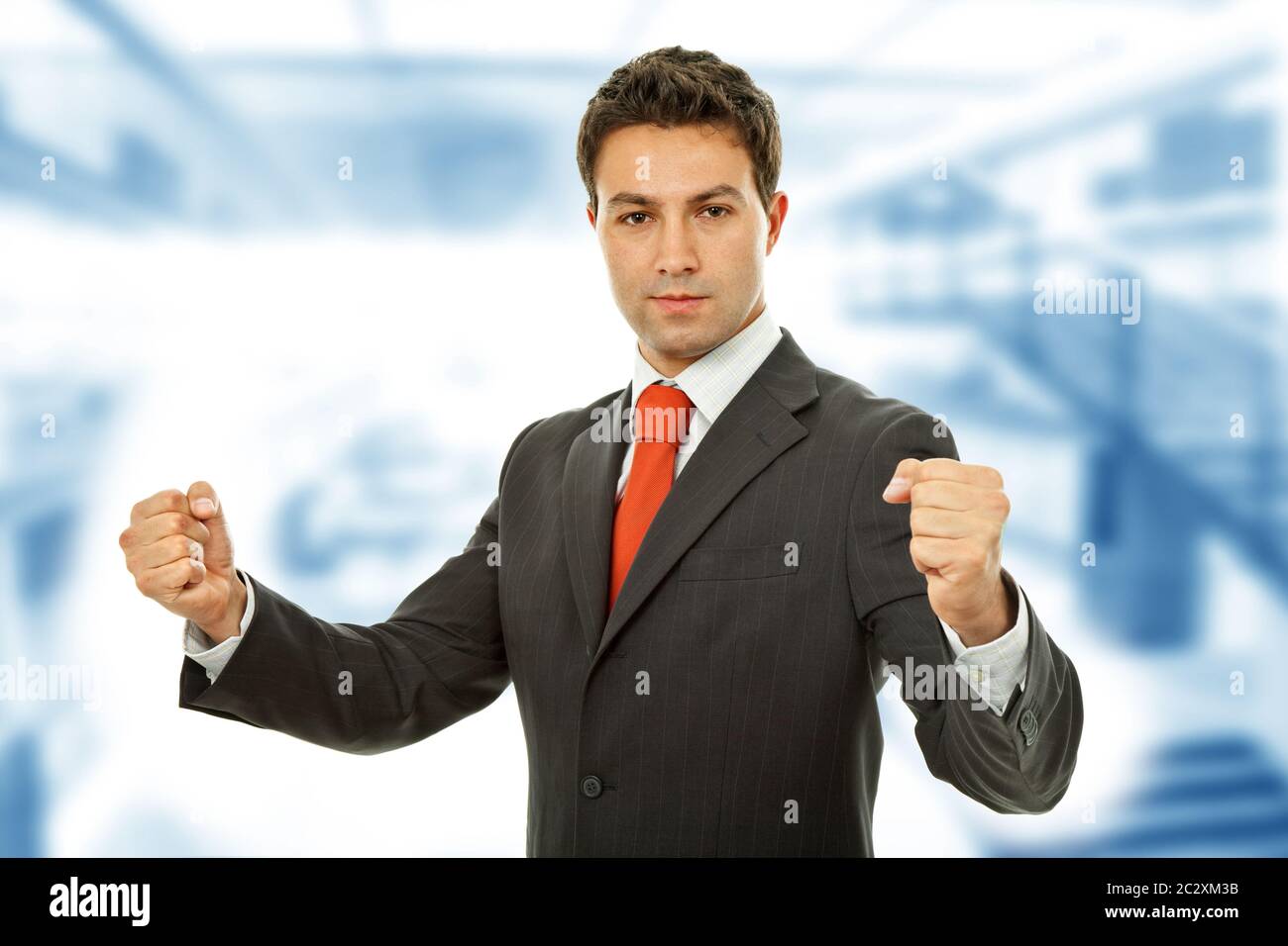 successful business man with open arms isolated on white Stock Photo ...