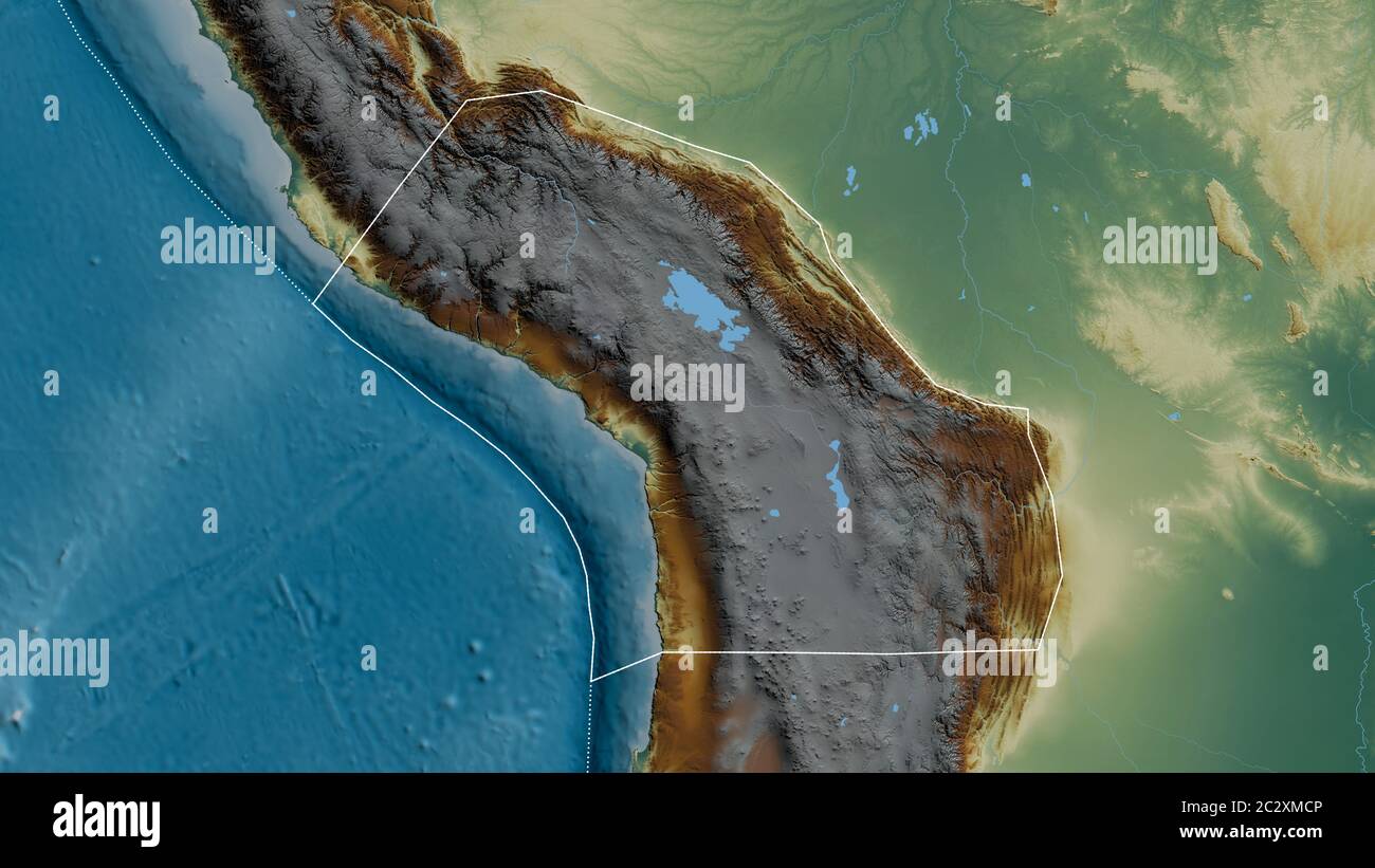 Outline of the Altiplano tectonic plate with the borders of surrounding ...