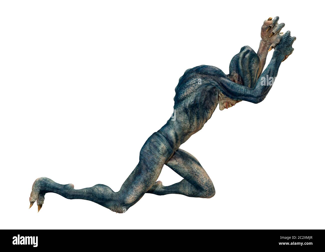 3D rendering of a blue alien isolated on white background Stock Photo ...