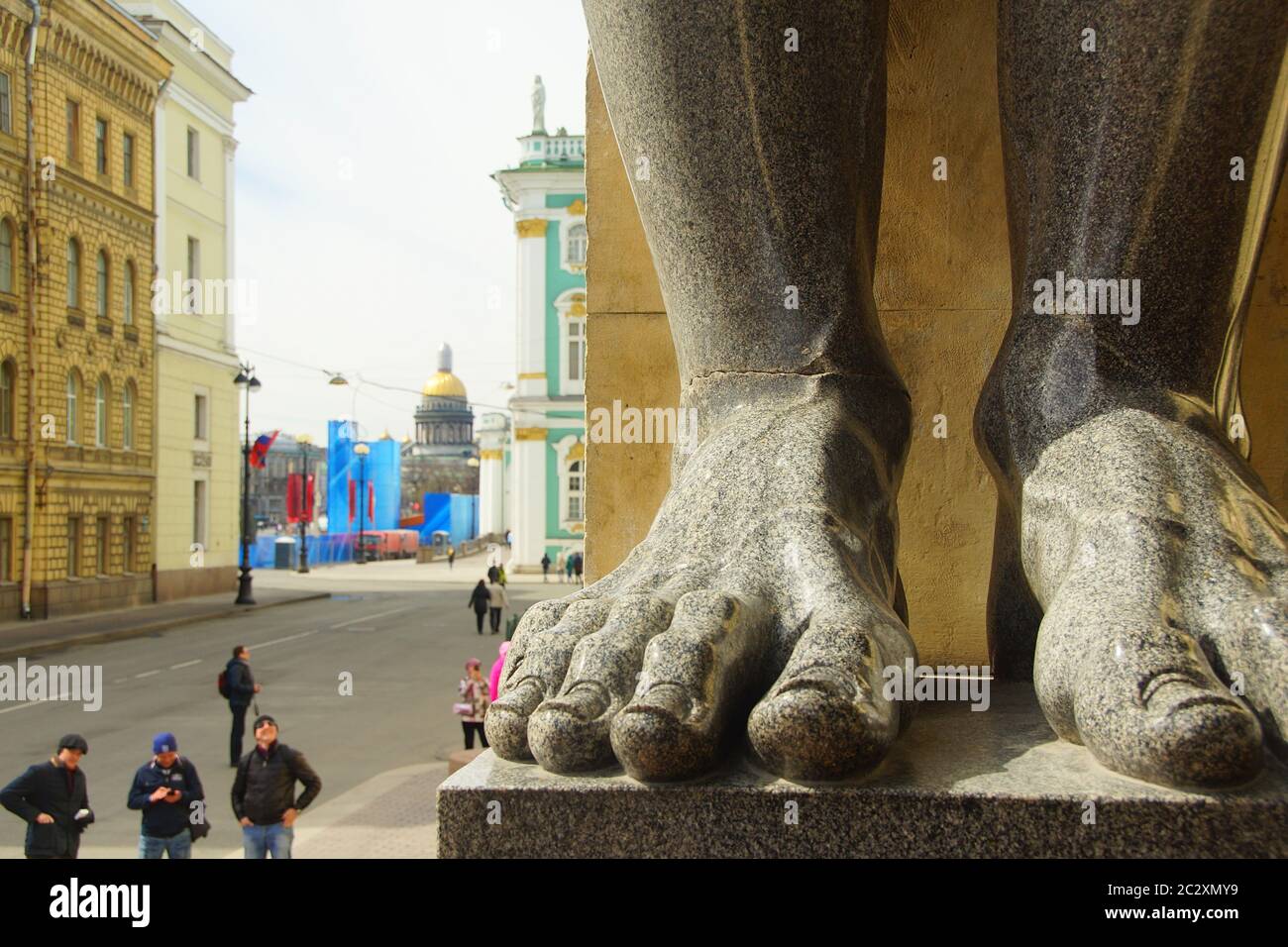 May morning walk, view from Portico of the new Hermitage to the Palace ...