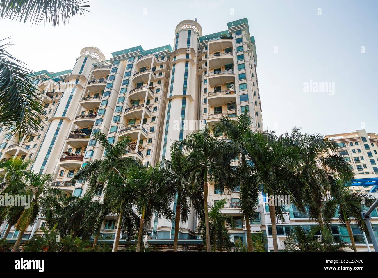 Multi-storey municipal houses in a residential area of China, tropics ...