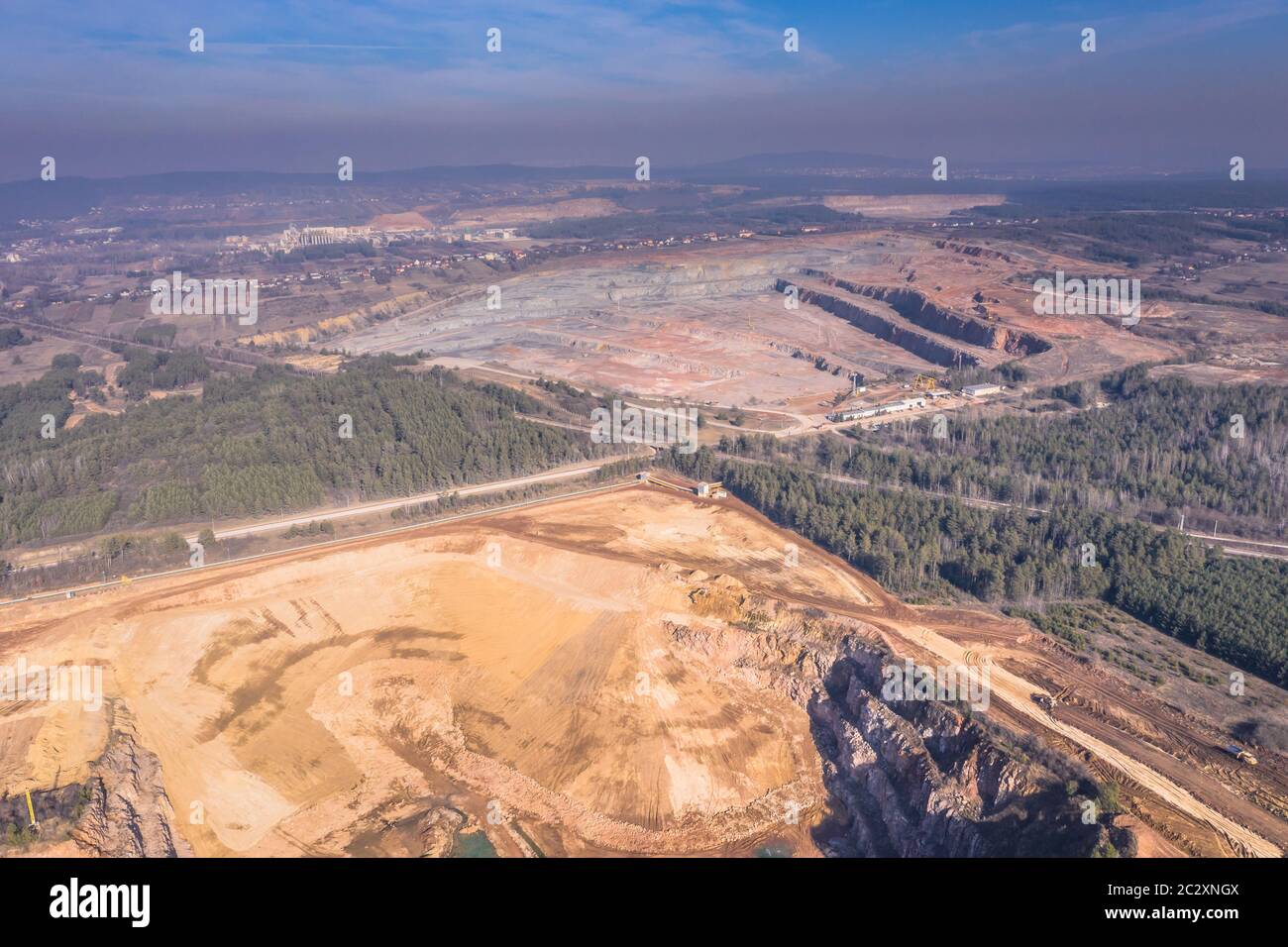 Open pit mine - aerial view Stock Photo - Alamy