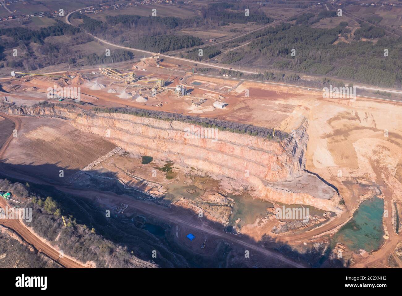 Open pit mine - aerial view Stock Photo - Alamy