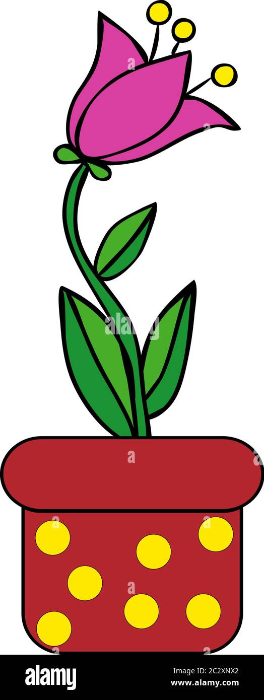 Simple red flower green Stock Vector Images - Alamy