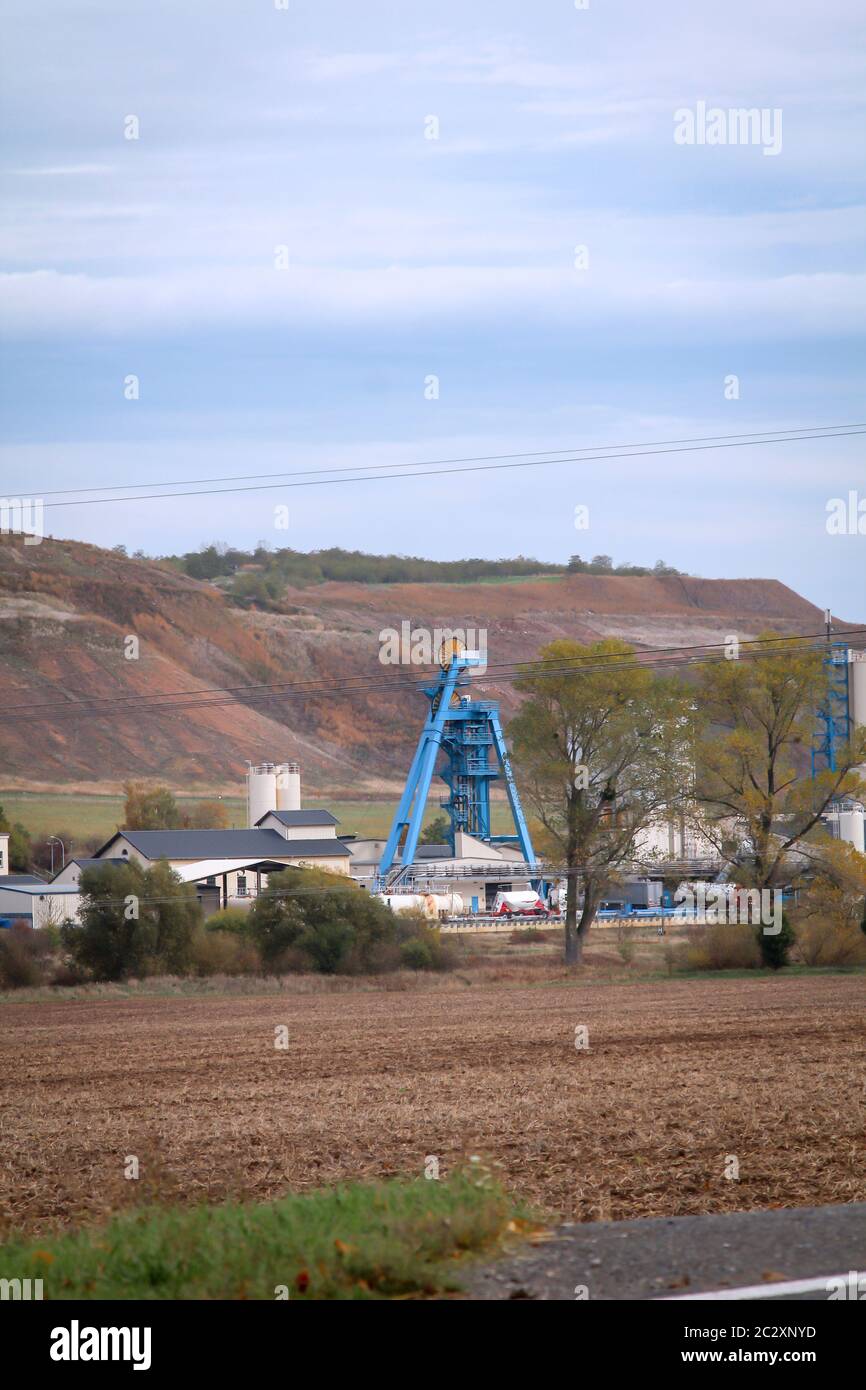 A mining tower in mining areas to promote coal Stock Photo - Alamy