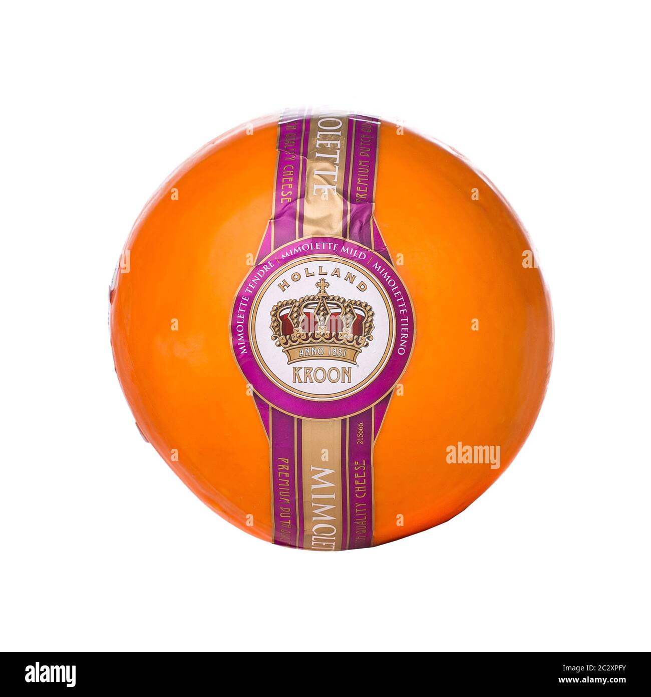 Cheese wheel isolated on white background. head cheese editorial ...