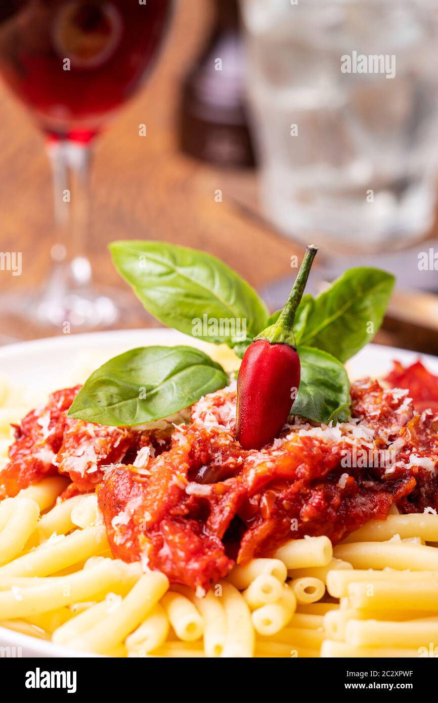 Maccheroni with red sauce hi-res stock photography and images - Alamy
